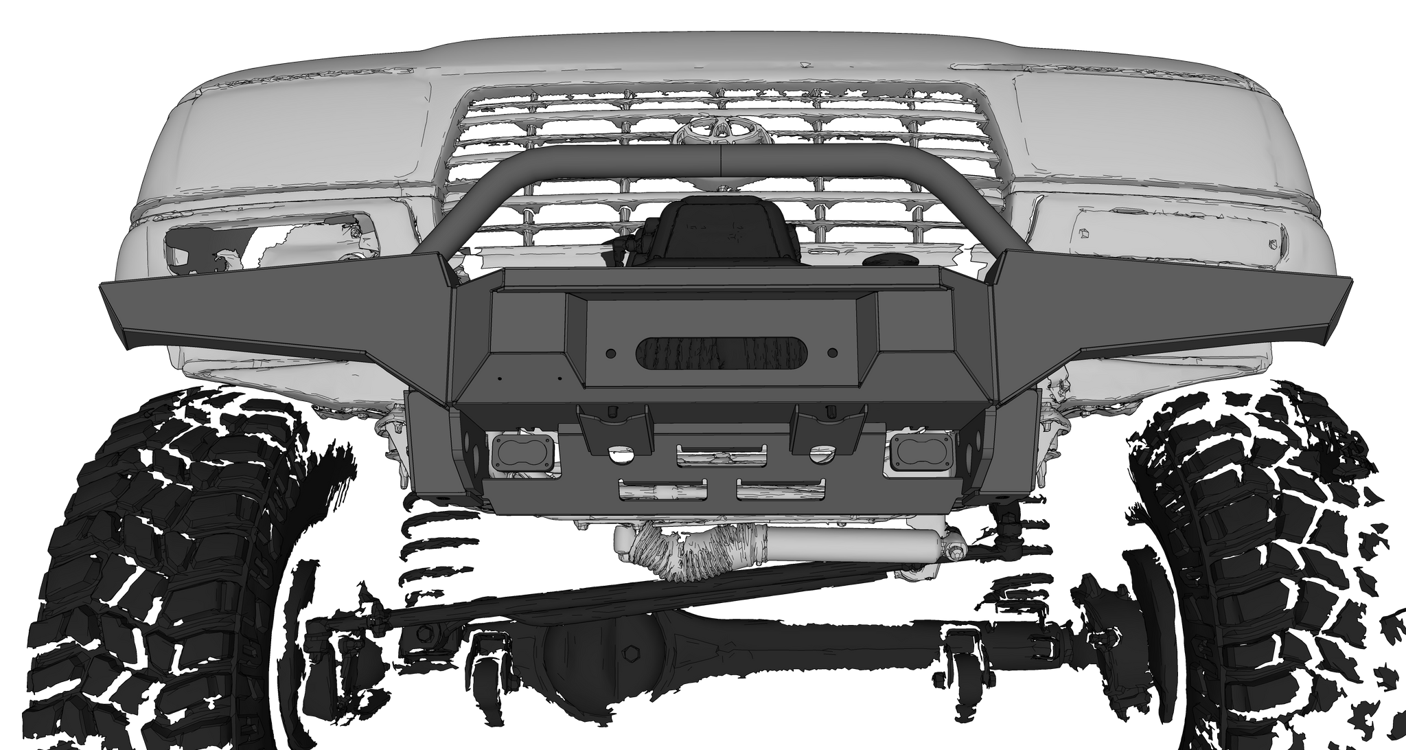 80-series Extreme Clearance Offroad Winch Front Bumper LC80 FJ80 ...